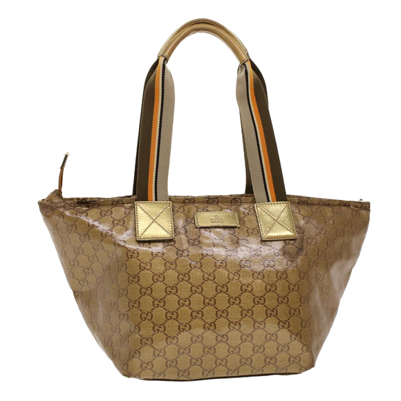 Gucci | Bags | Gucci Gg Crystal Tote Bag Gold 3123 Auth Fm2314 | Poshmark